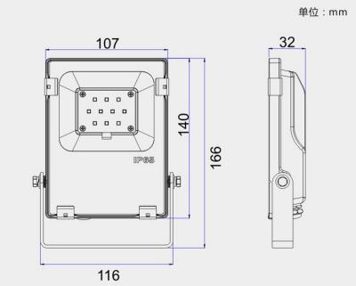 China Durable Square 10W 100LM/W SMD LED Floodlight With Tempered Glass CE RoHS Certification for sale