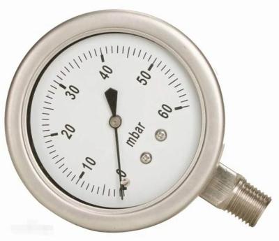 China High Strength Manometer Pressure Gauge 100mm 0-1000bar for Industrial Gas Measurement for sale