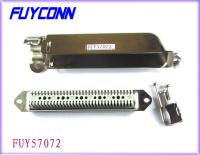 China 64 Pin Amphenol IDC Male Centronics Connector 32 Pairs Plug 2.16 mm Pitch 90 Degree Metal Cover for sale
