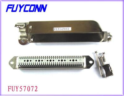 China 64 Pin Amphenol IDC Male Centronics Connector 32 Pairs Plug 2.16 mm Pitch 90 Degree Metal Cover for sale
