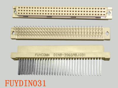 China B Type 96 Pin Female Straight DIN 41612 PCB Connector - 3×32P Vertical Terminals, 2 AMP Current Rating for sale