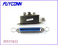 China 36-Pin Female Centronic Solder Connector with 180° Metal Hood - 2.16mm Centerline, 5A Rating, UL Certified for sale
