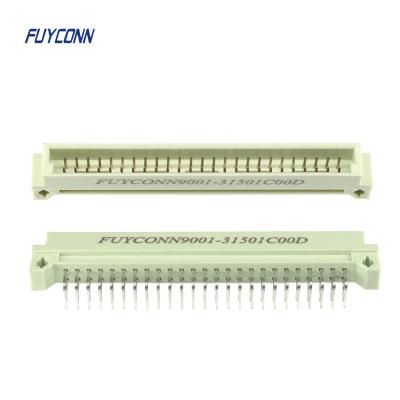 China DIN 41612 2 Row 50 Pin Male Connector 2.54mm Pitch Right Angle PCB Eurocard for sale