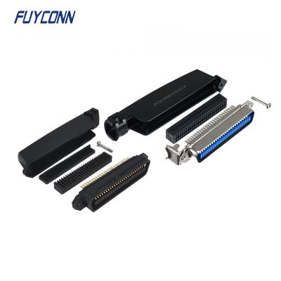 China 50 Pin Male IDC Centronic Connector 2.16mm Pitch L Shape Plastic Hood 25 Pairs for sale