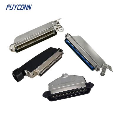 China IDC Centronics Connector 50pin 64pin Male Plug with Metal Hood 2.16mm Pitch for sale