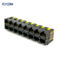 China Female Right Angle RJ45 Jack Connector - 4 Port Double Layer PCB Mount with 1.5A 125V Rating for sale