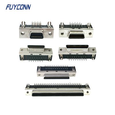 China Right Angle SCSI Connector PCB 50pin 68pin 100pin Female 1A for sale