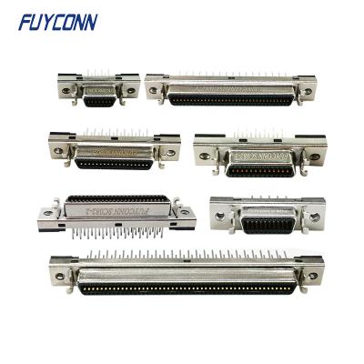 China Straight PCB SCSI Female Servo Connector 14pin to 100pin 1A 500V for sale