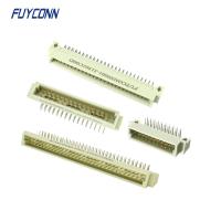 China 2 Row DIN 41612 Eurocard Connector 64 Pin Right Angle PCB Male 2.54mm Pitch for sale