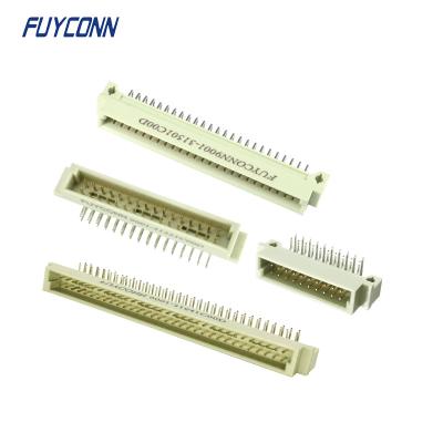 China 2 Row DIN 41612 Eurocard Connector 64 Pin Right Angle PCB Male 2.54mm Pitch for sale