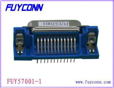 China 2.16mm 50 Pin Centronics Connector Right Angle Receptacle DIP Type Female PCB Mount for sale