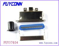China Male Plug 24 Pin Centronics Connector 2.16mm Centerline 180 Degree Cable Exit for sale