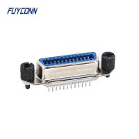 China Centronics Male 24pin IEEE488 Connector Vertical PCB 2.16mm Pitch Black Screws for sale