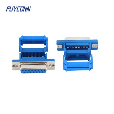 China 15pin D-SUB Female IDC Crimping Ribbon Cable Connector 2 Rows PBT for sale