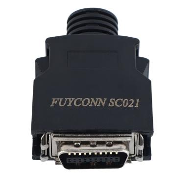 China 20 Pin MDR SCSI Connector 2.17mm Solder Cup Male with Plastic Cover 1.27mm Pitch for sale