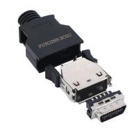 China 20 Pin MDR SCSI Connector 2.17mm Solder Cup Male with Plastic Cover 1.27mm Pitch for sale