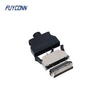 China 50 Pin Solder MDR Male SCSI Cable Connector Straight Plastic Cover 1.27mm for sale