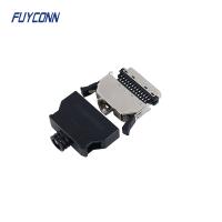 China 50 Pin Solder MDR Male SCSI Cable Connector Straight Plastic Cover 1.27mm for sale