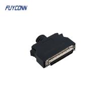 China 50 Pin Solder MDR Male SCSI Cable Connector Straight Plastic Cover 1.27mm for sale