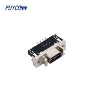 China 14 Pin SCSI Connector Right Angle Female PCB Zinc Alloy Shell 1.27mm Pitch for sale