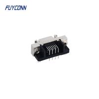 China 14 Pin SCSI Connector Right Angle Female PCB Zinc Alloy Shell 1.27mm Pitch for sale