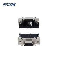 China 14 Pin SCSI Connector Right Angle Female PCB Zinc Alloy Shell 1.27mm Pitch for sale