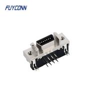 China 14 Pin SCSI Connector Right Angle Female PCB Zinc Alloy Shell 1.27mm Pitch for sale