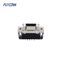 China 14 Pin SCSI Connector Right Angle Female PCB Zinc Alloy Shell 1.27mm Pitch for sale
