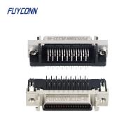 China Right Angle PCB 36 Pin SCSI Female Connector With Zinc Alloy Shell for sale
