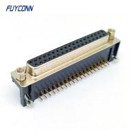China 37Pin Female D-SUB Connector Right Angle PCB Mount with 9.4mm Pin Spacing and Lock Screws for sale