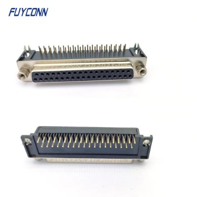 China 37Pin Female D-SUB Connector Right Angle PCB Mount with 9.4mm Pin Spacing and Lock Screws for sale
