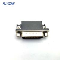 China Right Angle PCB D-SUB Connector Male Plug 15 Pin with 9.4mm Mounting Distance for Industrial Applications for sale