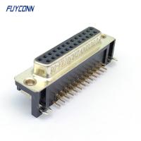 China 25-Pin Female D-SUB Right Angle PCB Connector 8.08mm Height with PBT Housing for Industrial Applications for sale