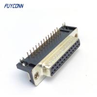 China 25-Pin Female D-SUB Right Angle PCB Connector 8.08mm Height with PBT Housing for Industrial Applications for sale