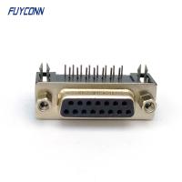 China 15-Pin Right Angle D-sub Female PCB Connector with 8.08mm Spacing - 9/15/25/37 Pin Options for sale