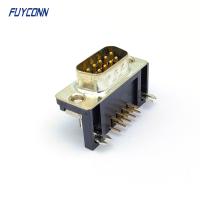 China 9 Pin Right Angle Male D-sub Connector PCB Mount 8.08mm Spacing for RS-232 Serial Communication for sale