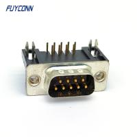 China 9 Pin Right Angle Male D-sub Connector PCB Mount 8.08mm Spacing for RS-232 Serial Communication for sale