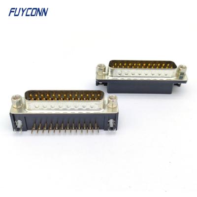 China 25 Pin Male D-SUB Connector 8.08mm Pin Spacing Right Angle PCB Mount 9/15/25/37 Pin Options for sale