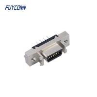China 14pin Female Servo Connector MDR PCB Straight SCSI Connector Zinc Alloy Shell 1.27mm Pitch for sale