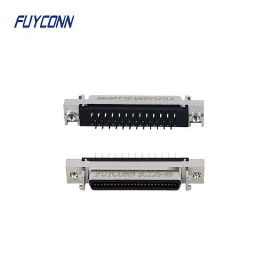 China SCSI 50pin Servo Connector MDR PCB Straight 1.27mm With Zinc Alloy Shell for sale