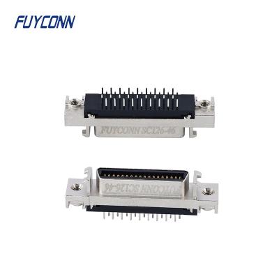 China Mini D Ribbon MDR PCB Straight Female SCSI Connector 36pin Zinc Alloy Shell for sale
