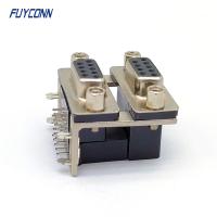 China Female to Female D-SUB Connector Twins 9pin 15pin 25pin 37pin Right Angle PBT for sale