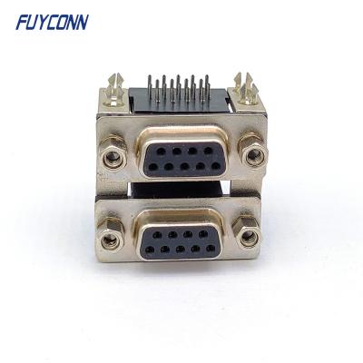 China Female to Female D-SUB Connector Twins 9pin 15pin 25pin 37pin Right Angle PBT for sale