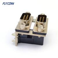 China Male to Male D SUB Connector 9 15 25 37 Pin Twins DB Right Angle PBT for sale