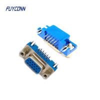 China 15-Pin High Density D-Sub Connector Right Angle PCB Female 3.08mm Pitch PBT Material for sale