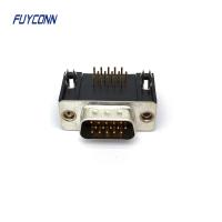 China 15/26/44/62 Pin High Density D-SUB Male Connector with 8.89mm Shell and Right Angle PCB Mount for sale