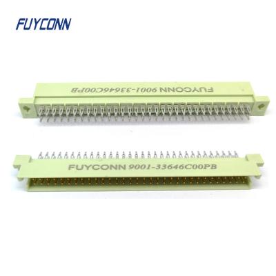 China DIN41612 64 Pin Male Press Fit Connector 2 Rows 2.54mm Pitch Solderless for sale