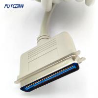 China IEEE-1284 50-Pin Centronics Parallel Printer Cable - 25-Pair Male to Male Solder Cup Connector with 90° Metal Cover for sale