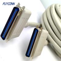 China IEEE-1284 50-Pin Centronics Parallel Printer Cable - 25-Pair Male to Male Solder Cup Connector with 90° Metal Cover for sale