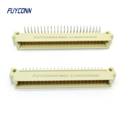 China DIN 41612 48 Pin Male Connector 2 Rows Right Angle PCB 2.54mm Pitch 9001 Series for sale